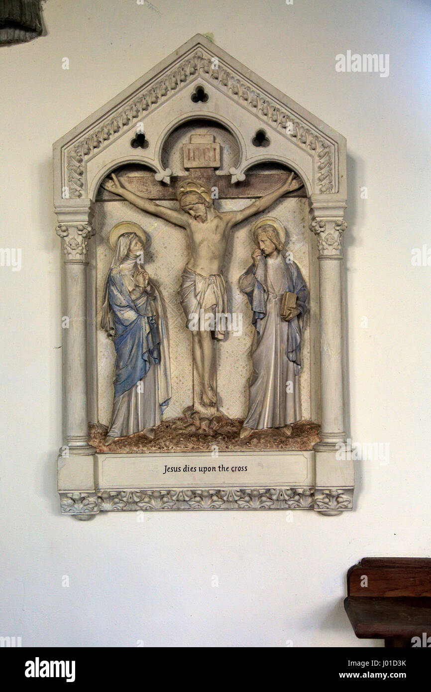 Jesus dies upon the cross stations of the cross, Ufford church, Suffolk ...