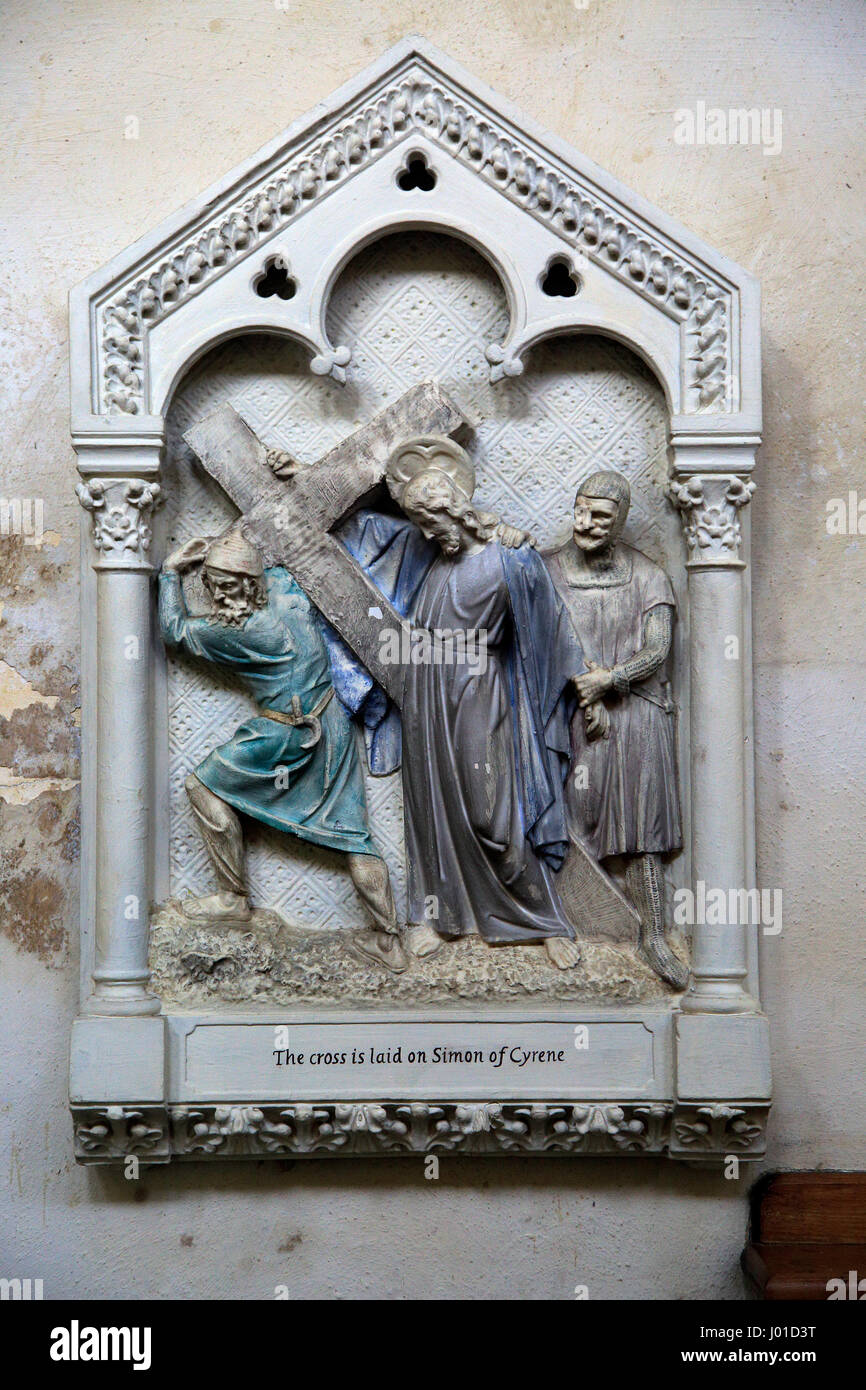 The cross is laid on Simon of Cyrene stations of the cross, Ufford ...