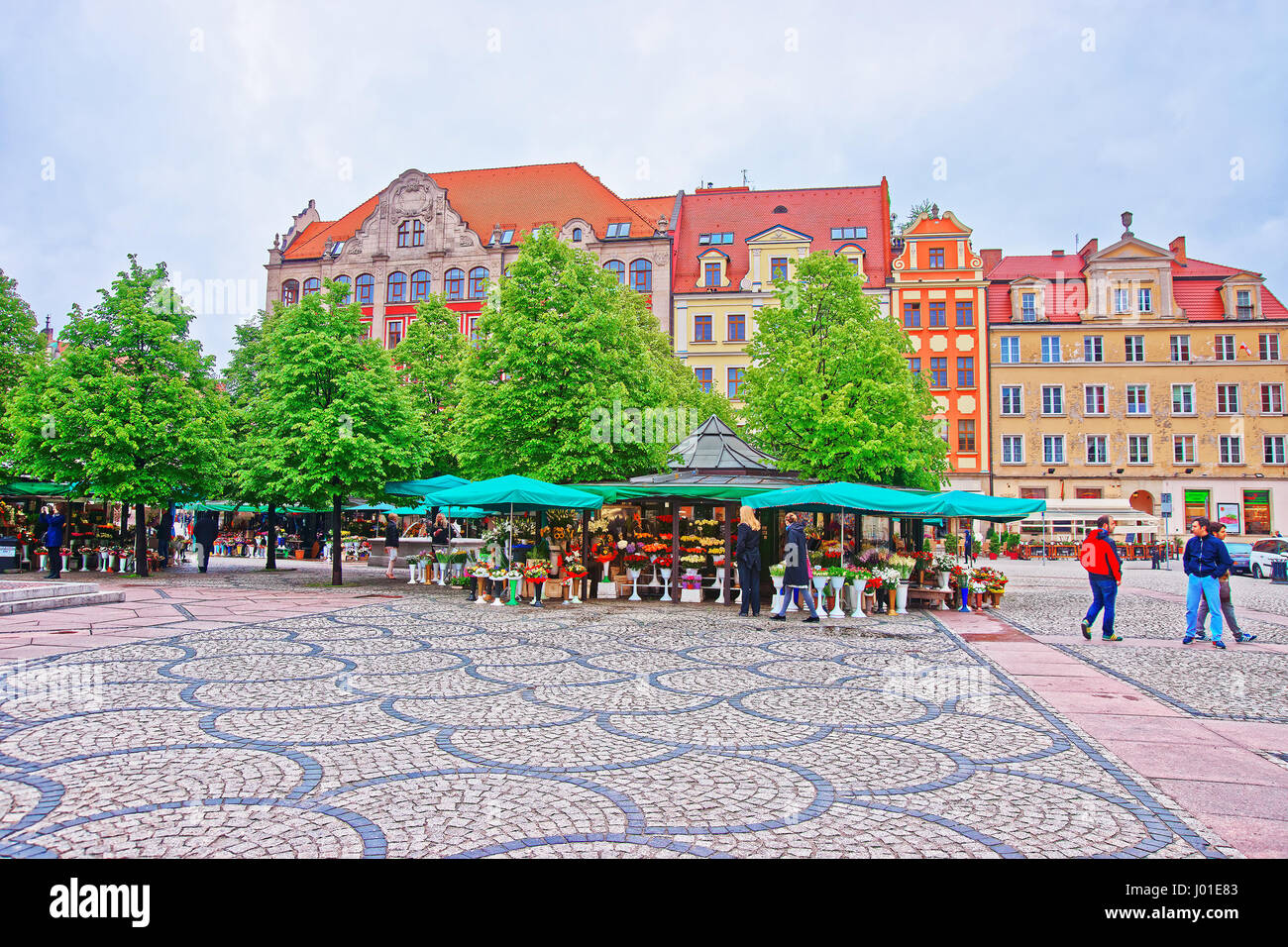Wroclaw, Poland - May 3, 2014: People and the Market Square in the old ...