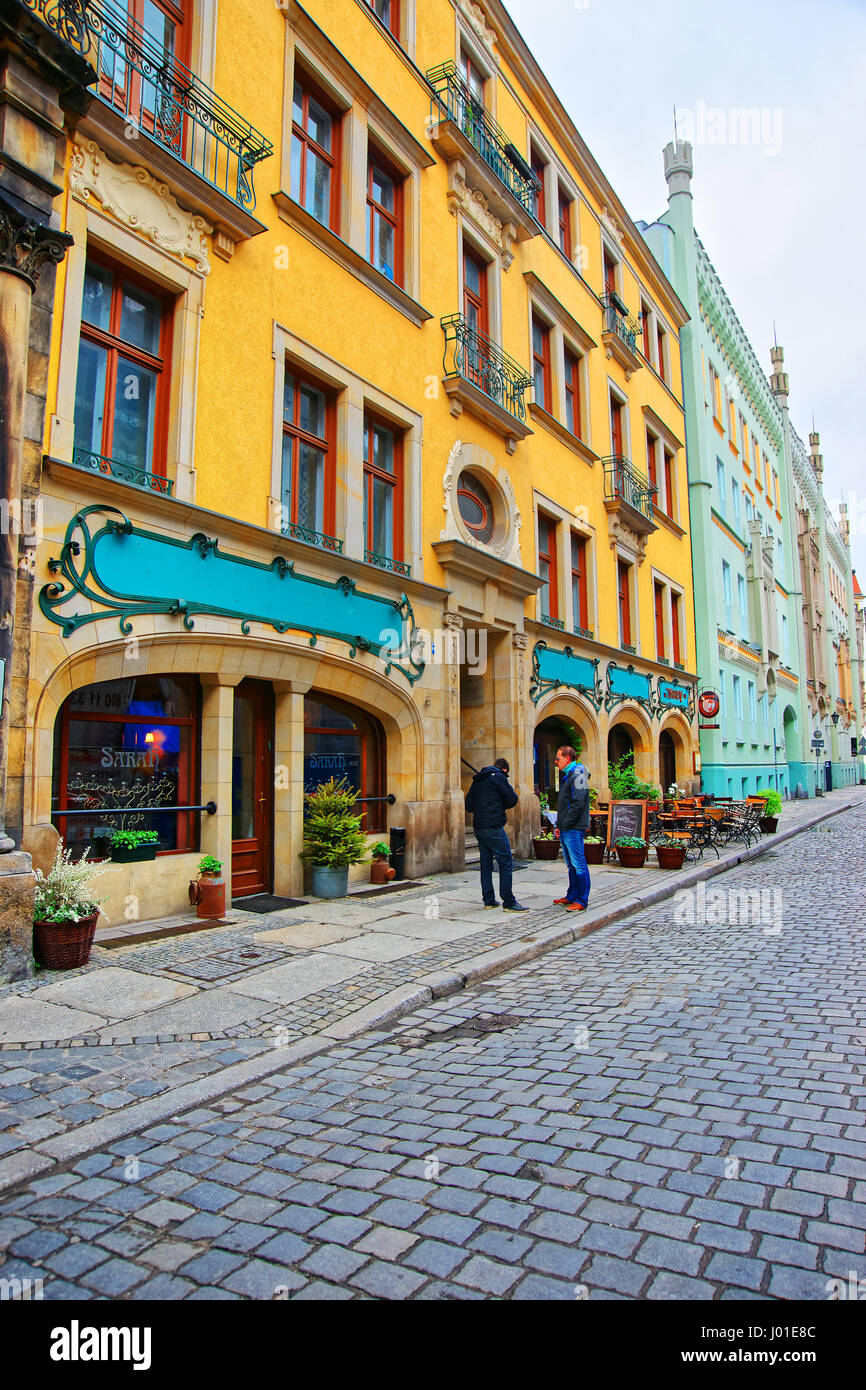 Wroclaw, Poland - May 3, 2014: People in the old town in Wroclaw ...