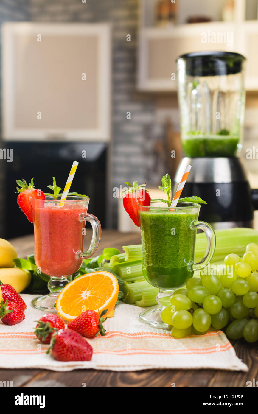 Fresh smoothies in glass Stock Photo - Alamy