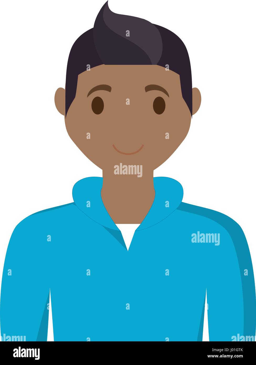 man wearing blue shirt, cartoon icon over white background. colorful ...