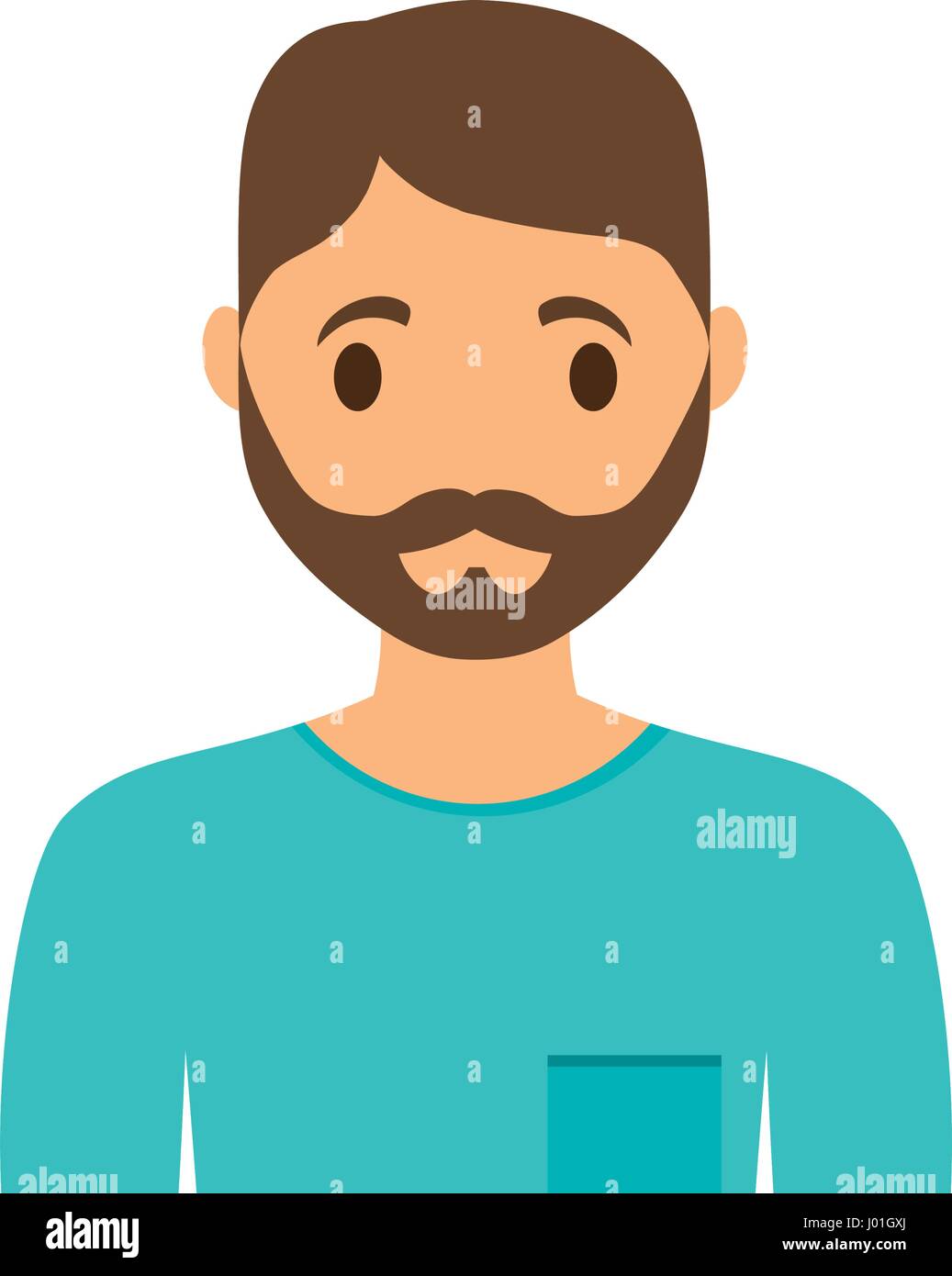 man wearing blue shirt, cartoon icon over white background. colorful ...