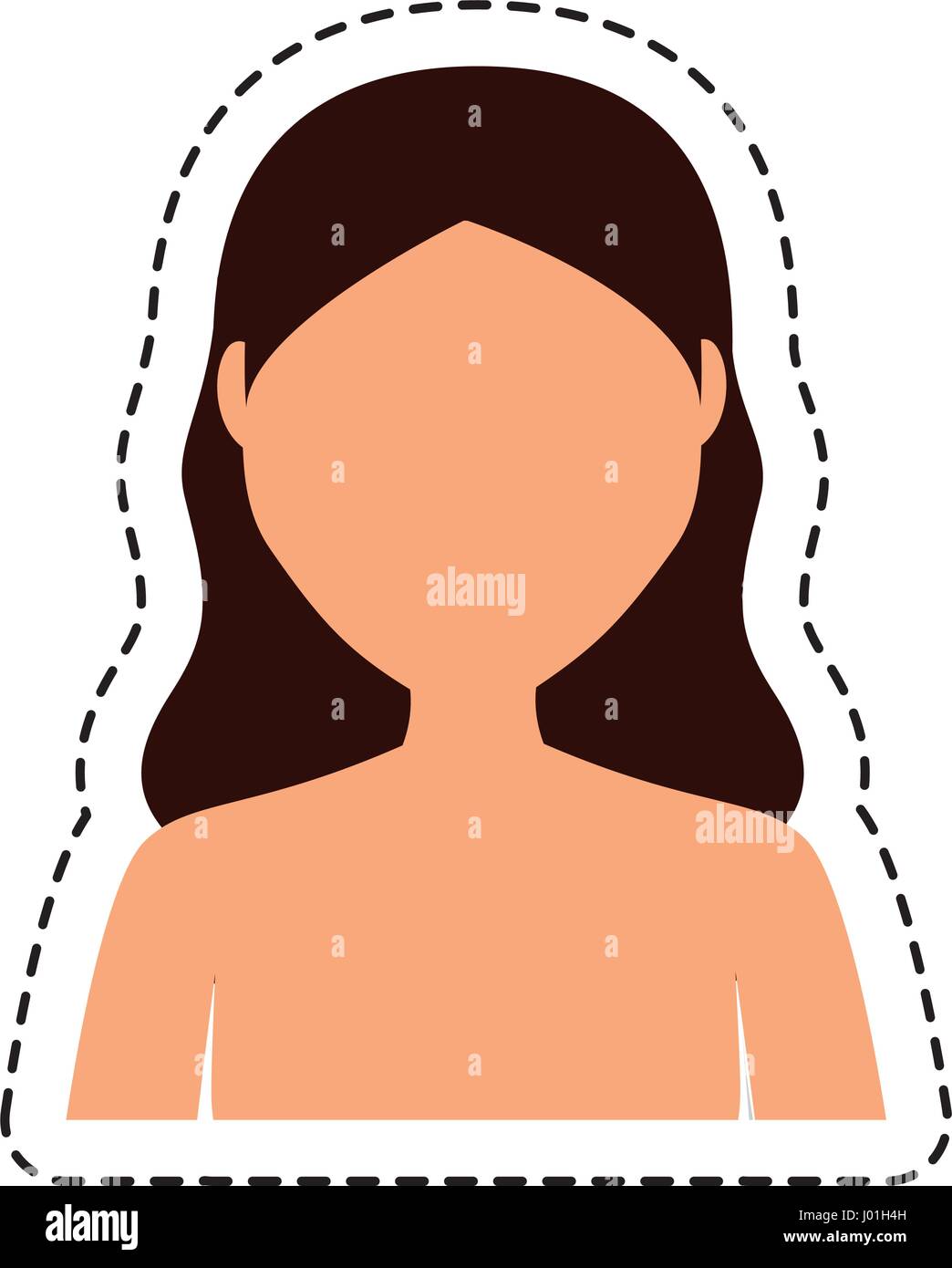 Woman Cartoon Icon Over White Background Colorful Design Vector