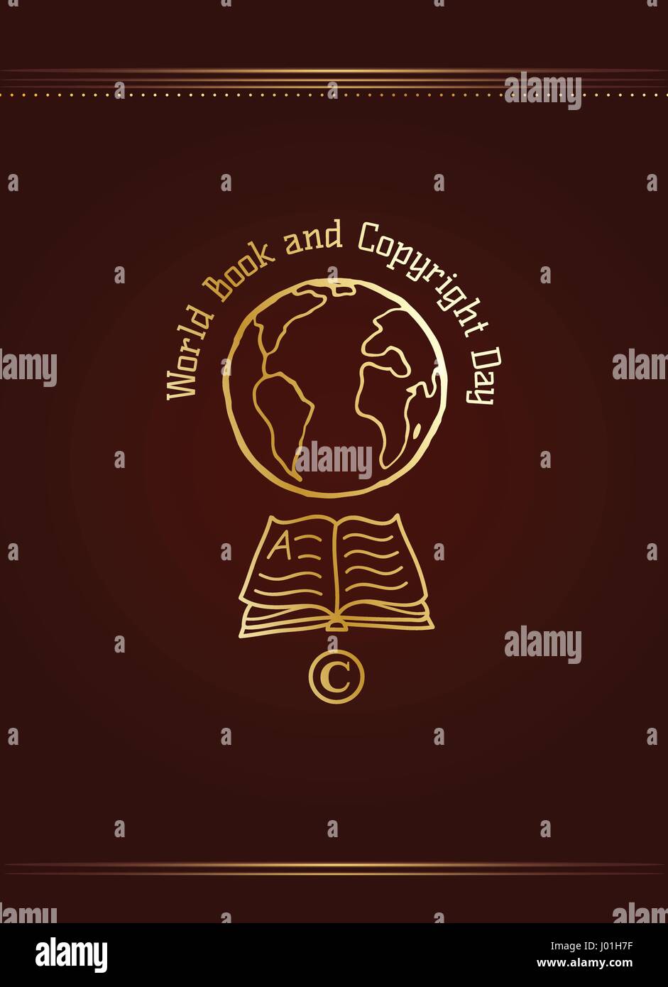 World Book and Copyright Day, April 23. Vector illustration with globe ...