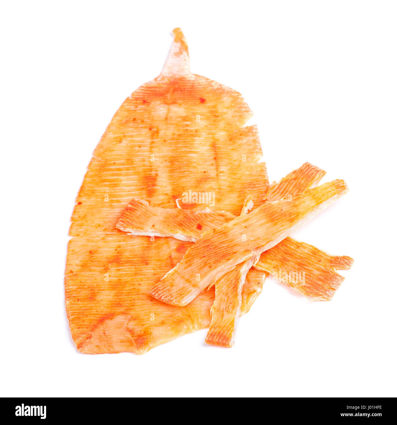 Cooked squid isolated on white Stock Photo - Alamy