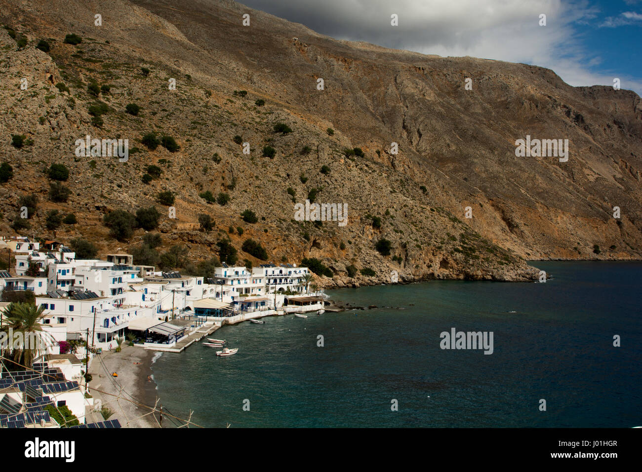 The fishing village Loutra at Crete's south coast has a very old ...
