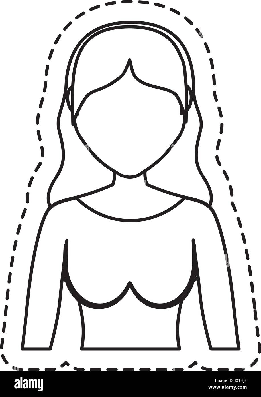Woman Cartoon Icon Over White Background Vector Illustration Stock