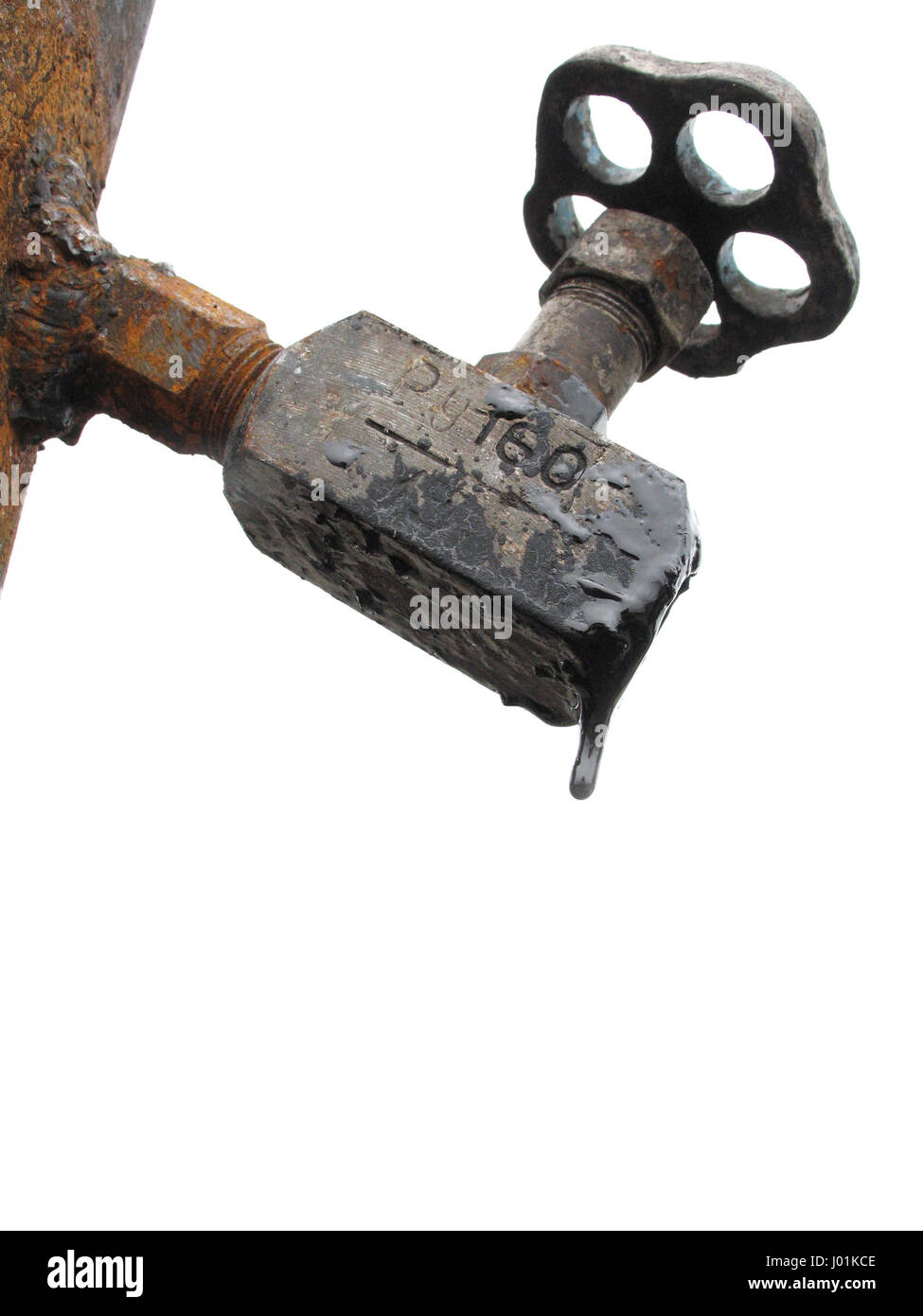 Old oil crane on white background Stock Photo - Alamy