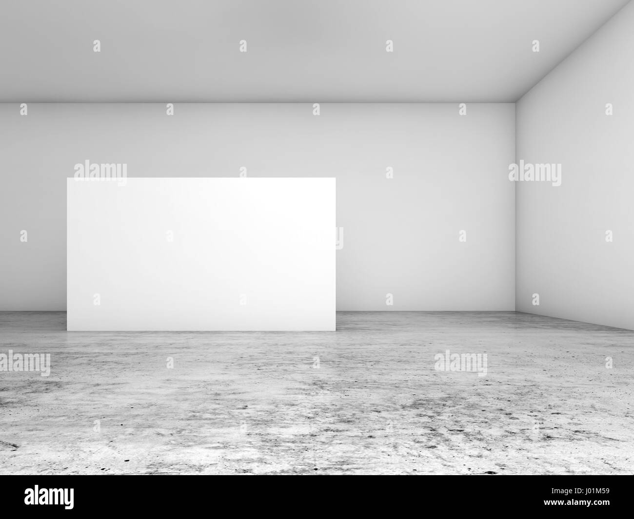 Abstract empty white interior background, blank banner stand on ...
