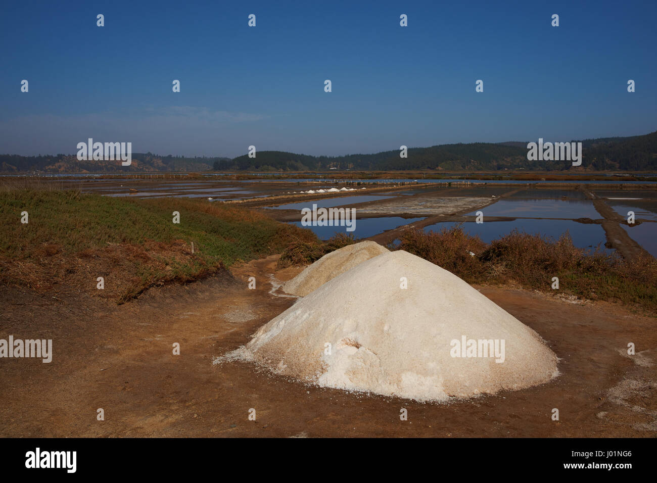 Pyramids of salt, made using traditional artisan methods in specially ...