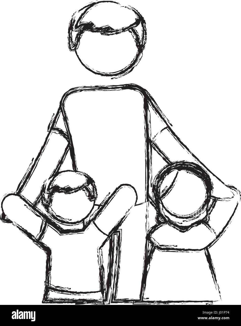 Father with kids icon vector illustration graphic design Stock Vector ...