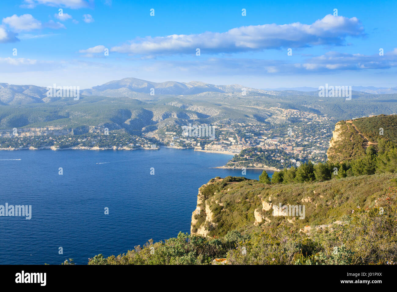 Cassis view from Cape Canaille top, France. Beautiful french landscape ...