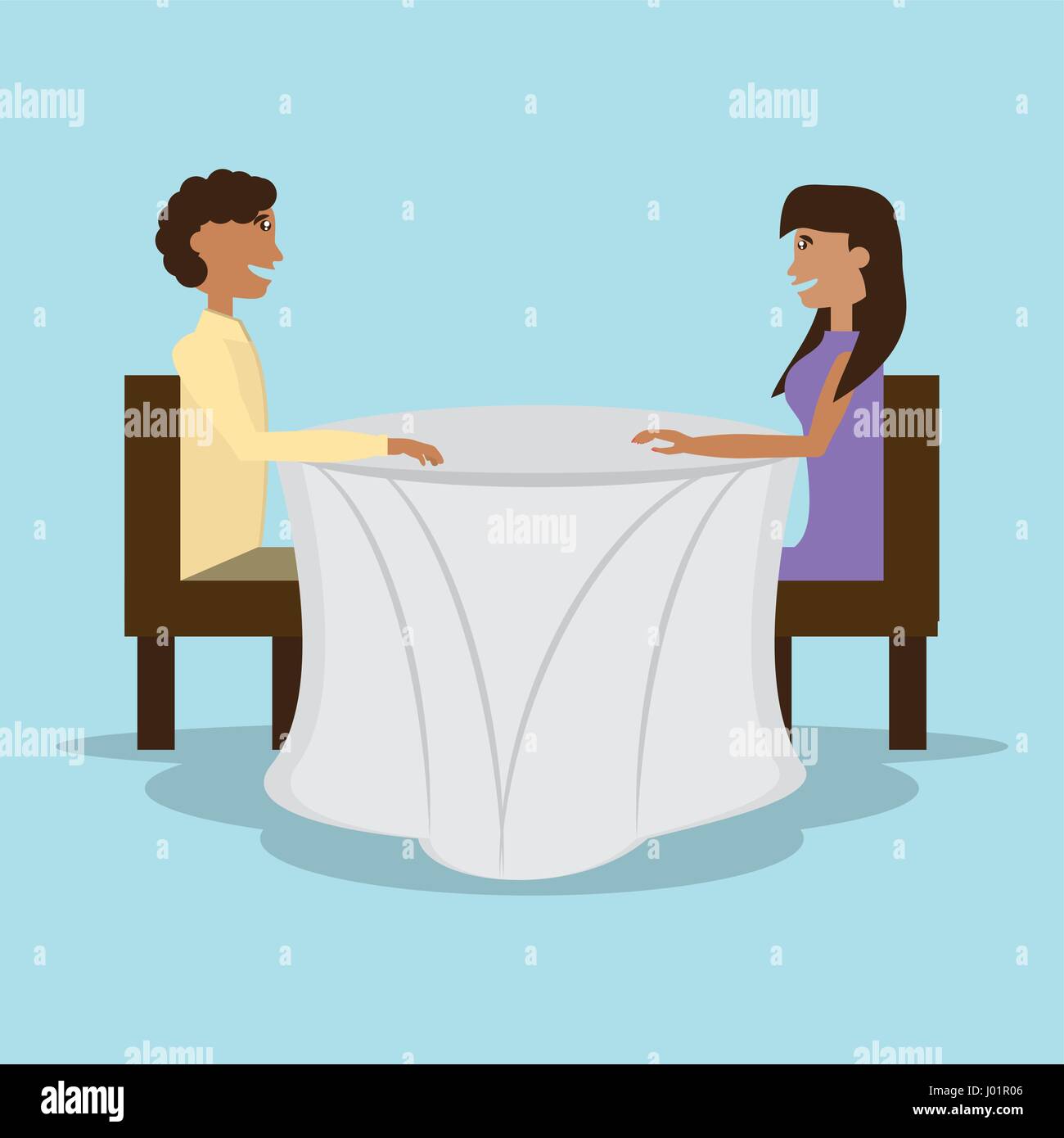 Happy girl sitting dinner Stock Vector Images - Alamy