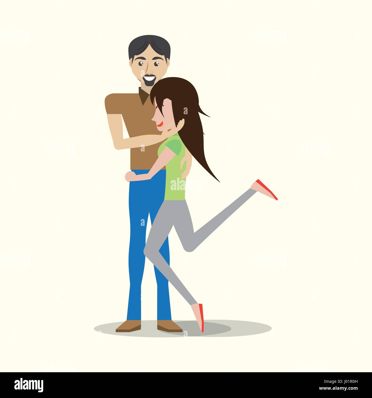 Beautiful romantic couple smiling Stock Vector Images - Alamy