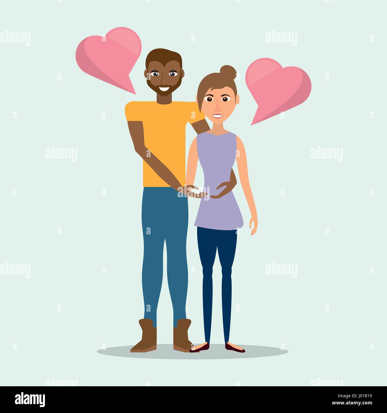 Two chat bubble heart Stock Vector Images - Alamy