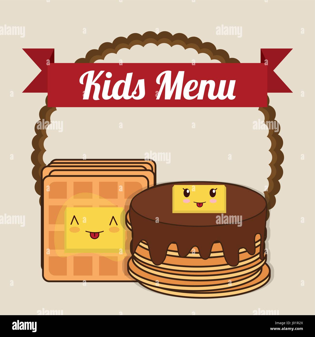 kids menu pancake syrup butter Stock Vector Image & Art - Alamy