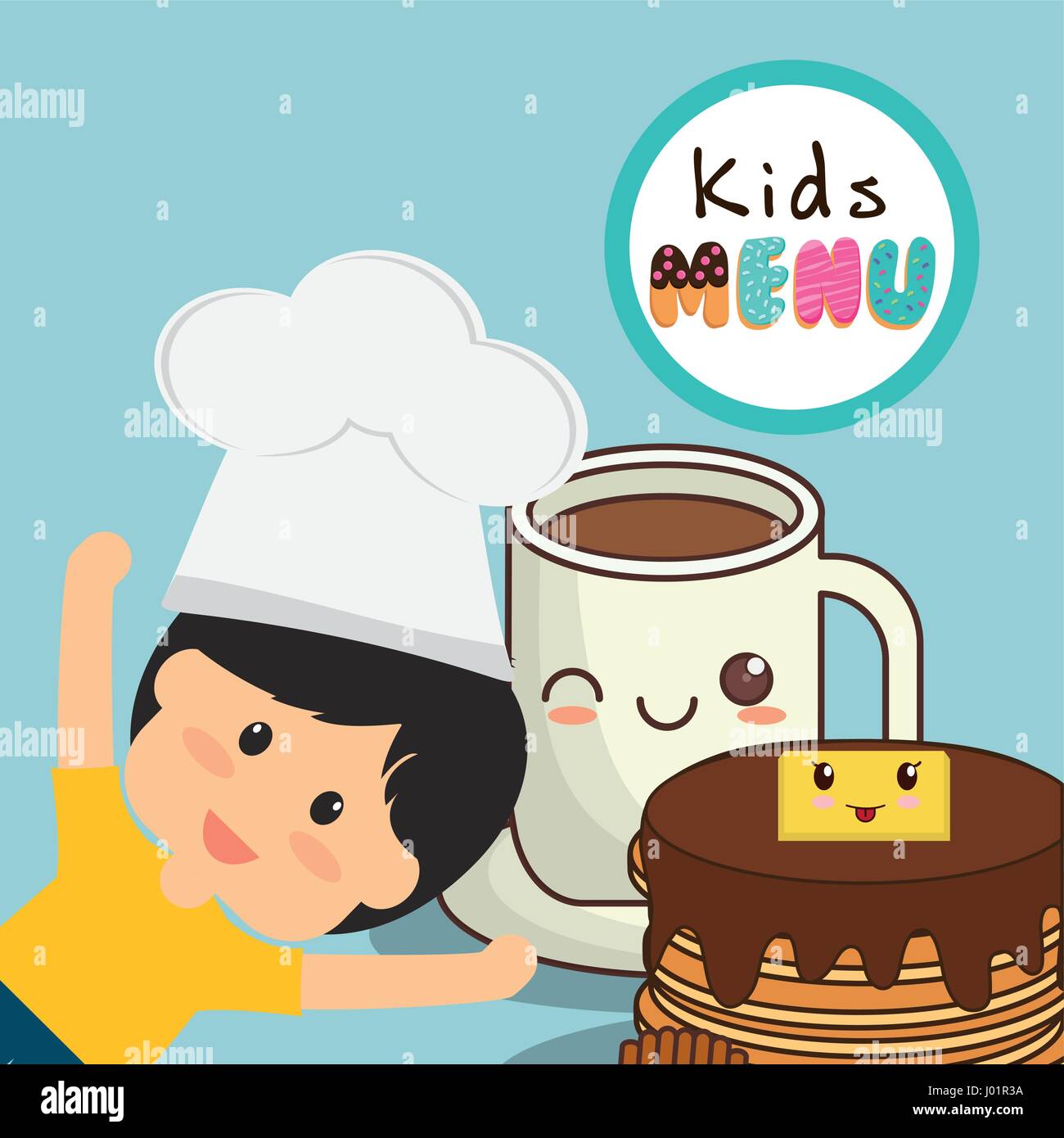 kids menu card fresh delicious Stock Vector Image & Art - Alamy