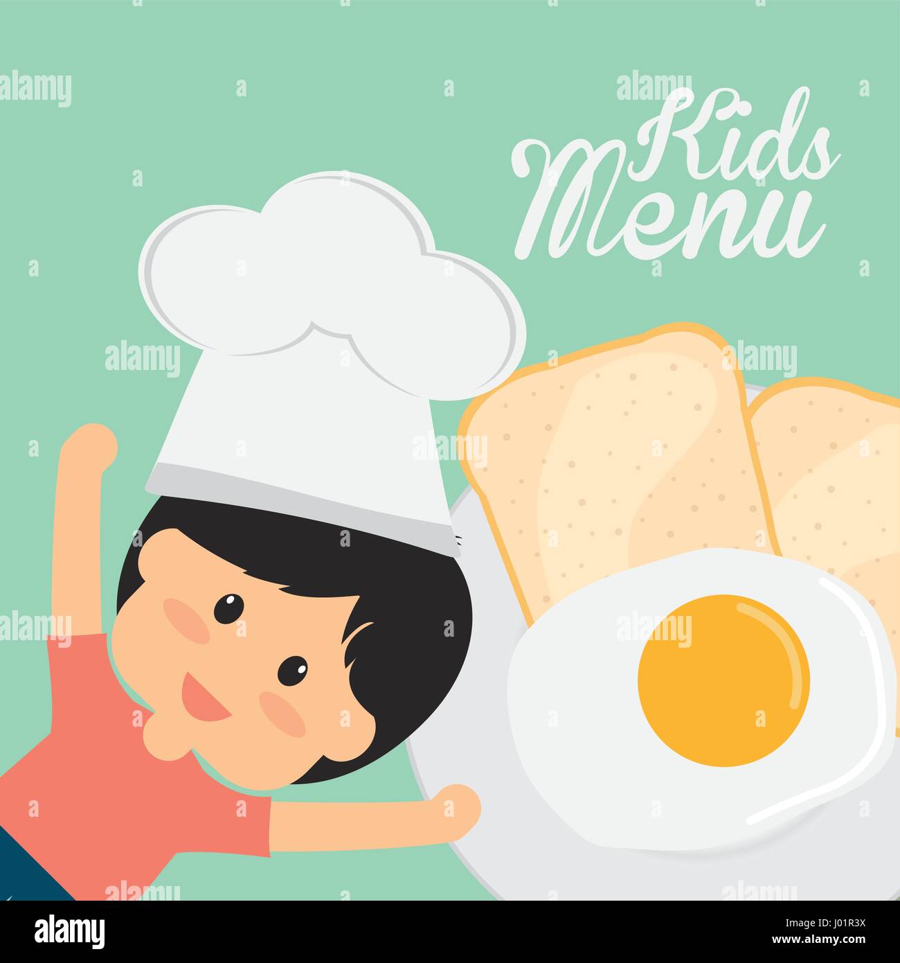 kids menu chef boy fried egg bread Stock Vector Image & Art - Alamy