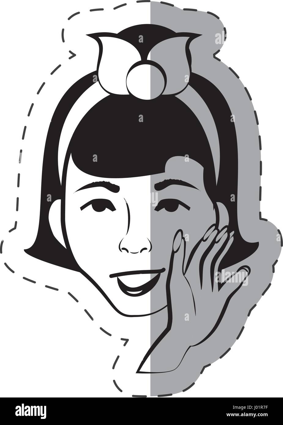 portrait female expression face Stock Vector Image & Art - Alamy