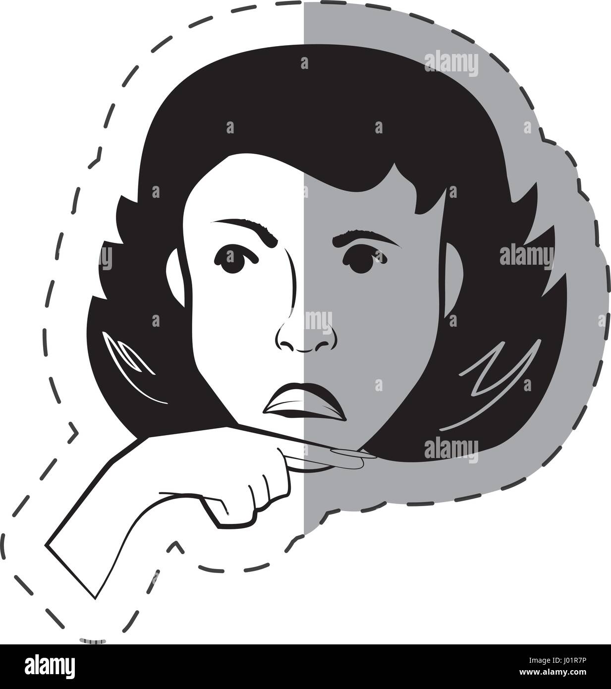 portrait female expression face Stock Vector Image & Art - Alamy