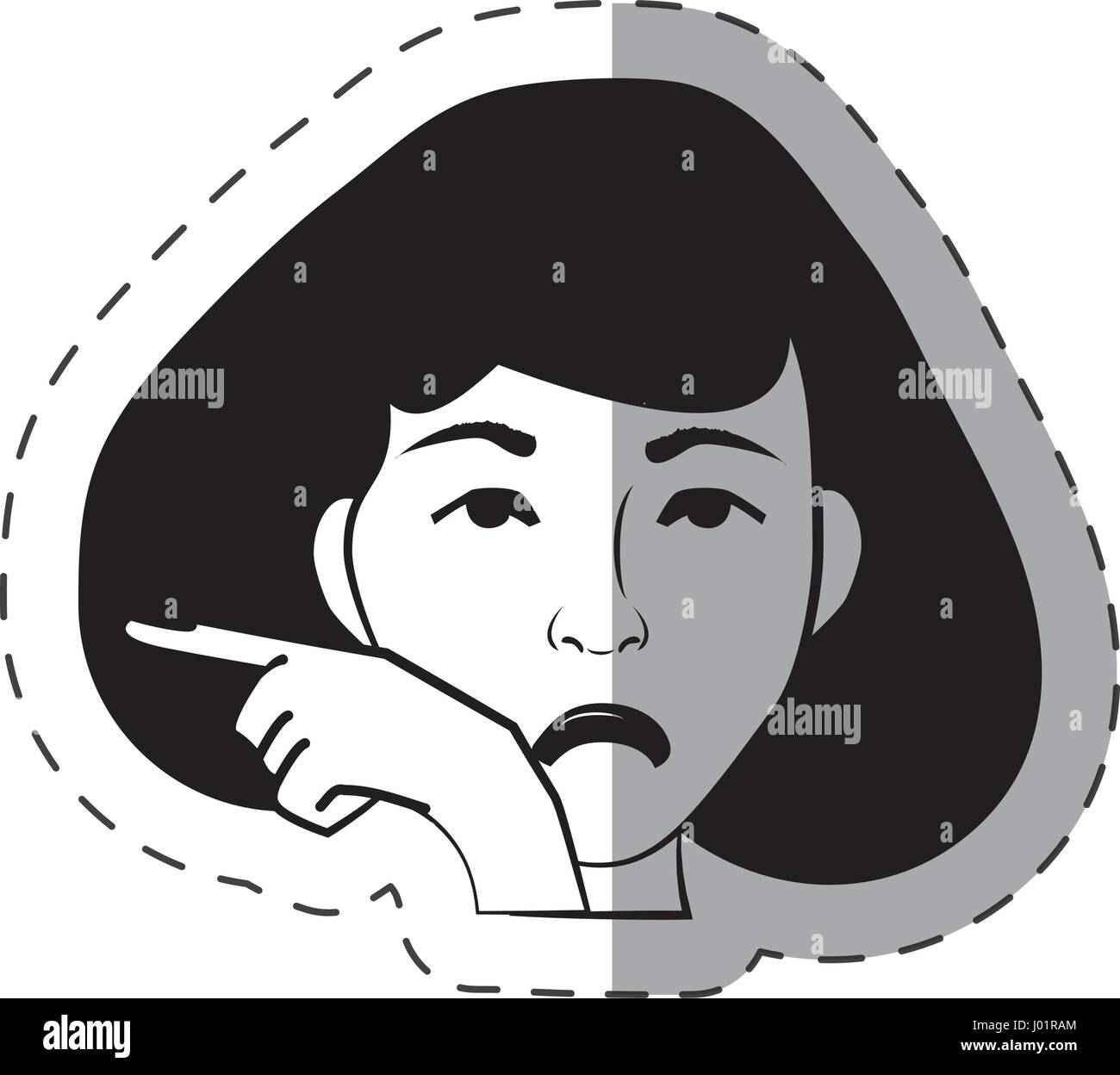 portrait female expression face Stock Vector Image & Art - Alamy