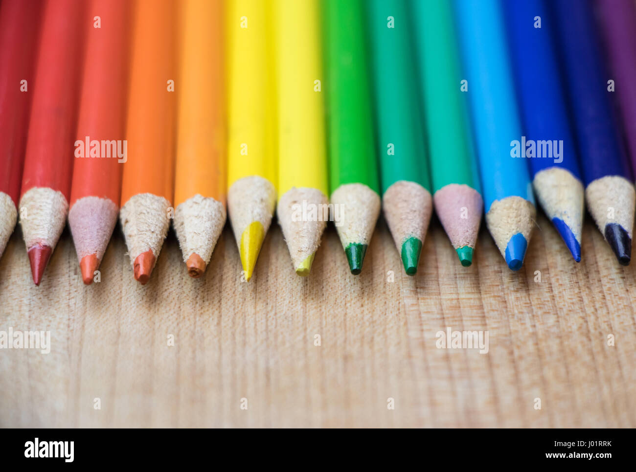 Row of Colored Pencils Stock Photo - Alamy