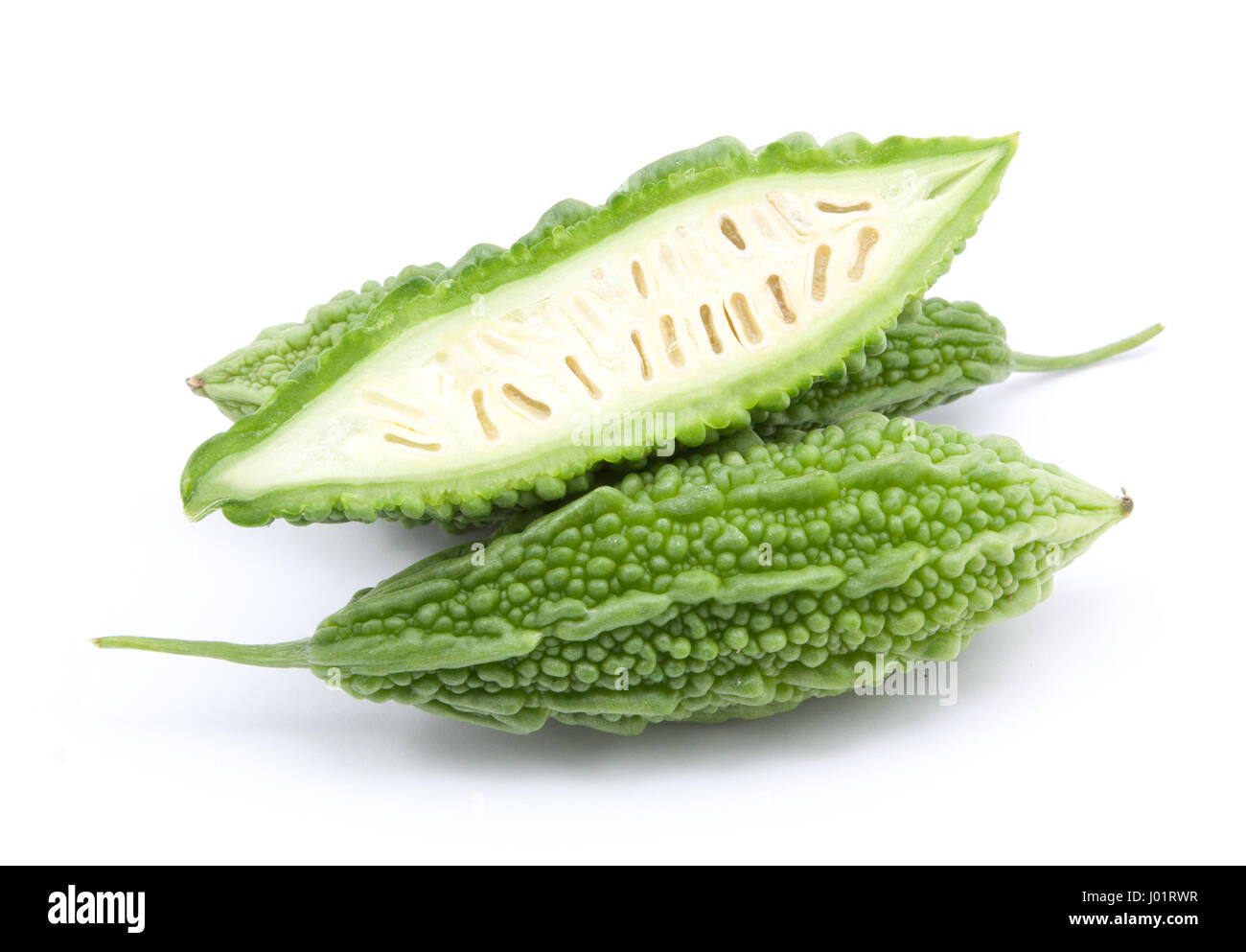 fresh bitter gourd isolated on white background Stock Photo - Alamy