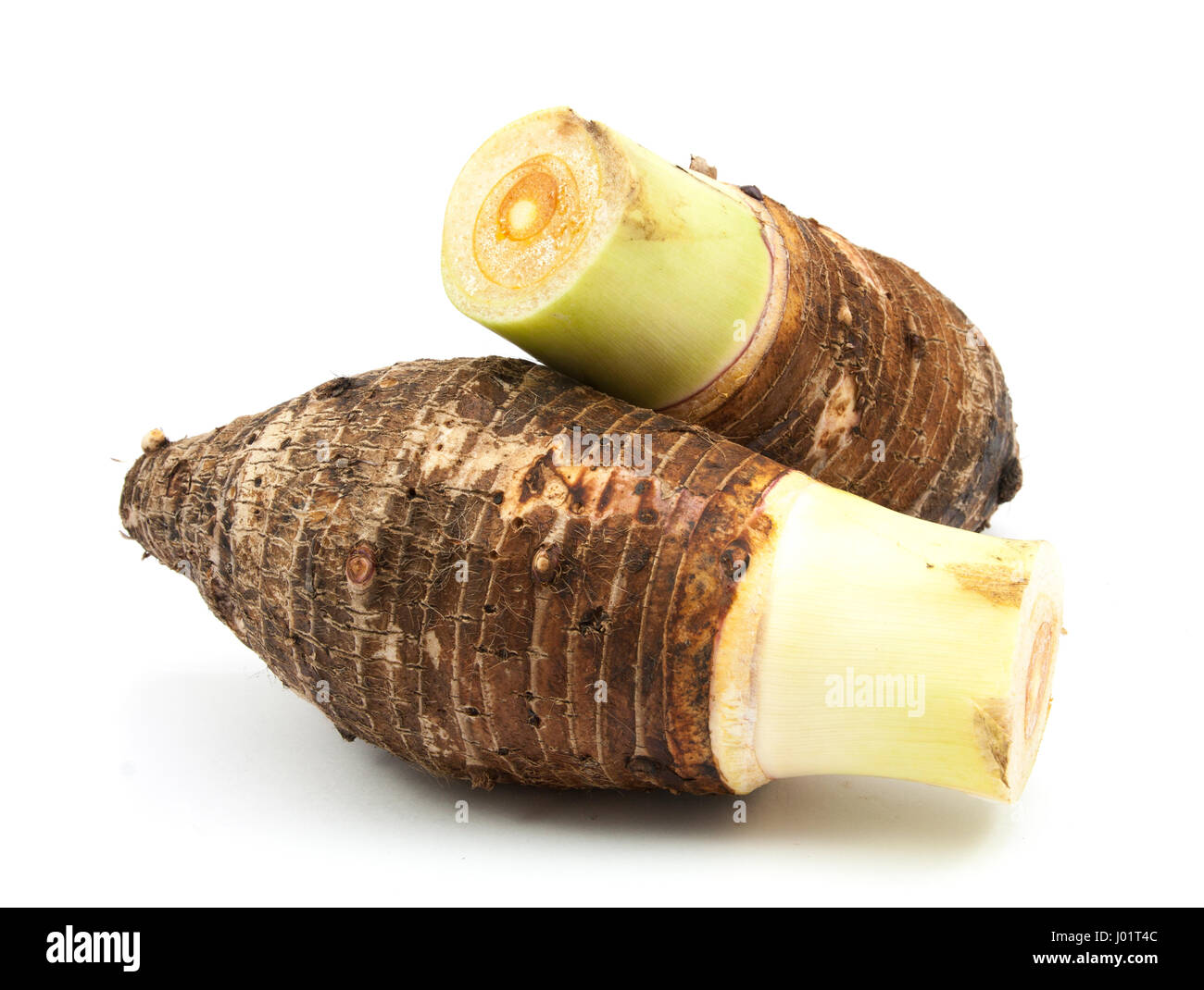 slice of taro isolated on white background Stock Photo - Alamy