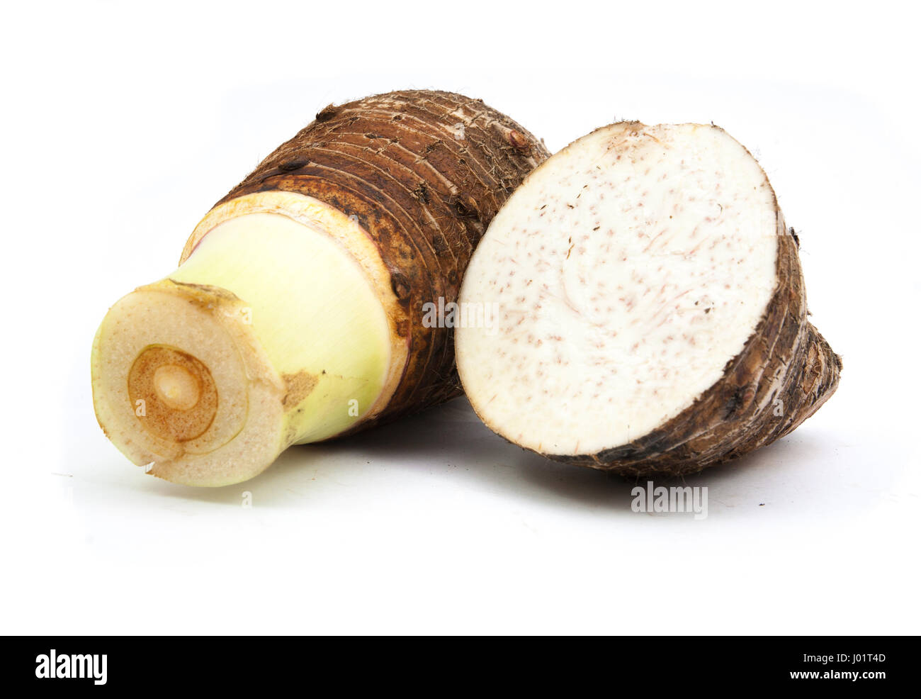 slice of taro isolated on white background Stock Photo - Alamy