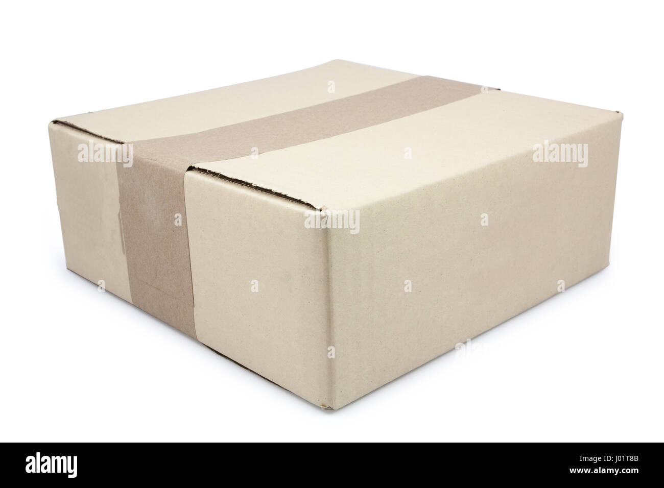closed cardboard box taped up and isolated on a white background Stock ...