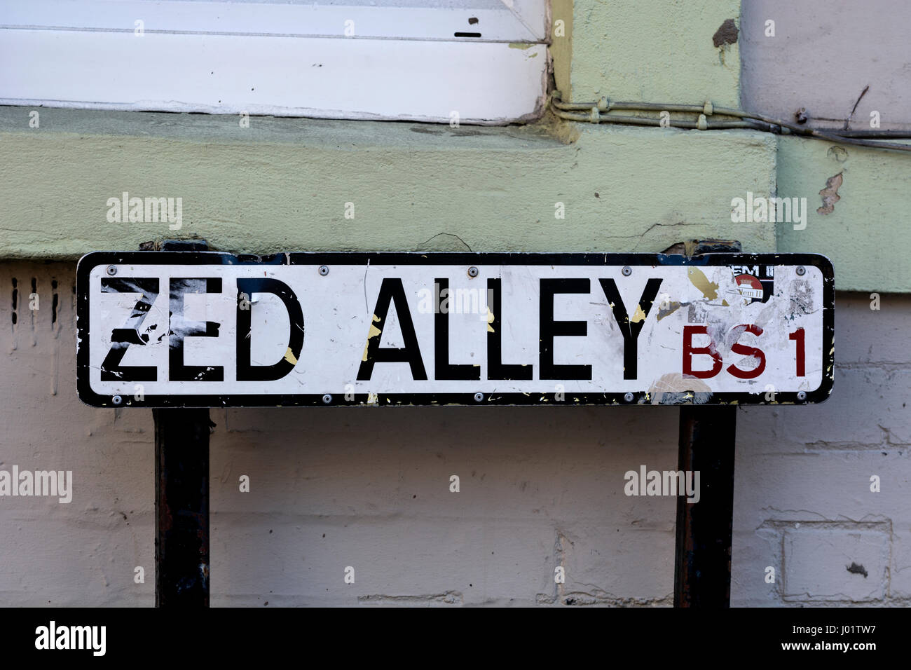 Zed Alley street sign, Bristol, UK Stock Photo - Alamy