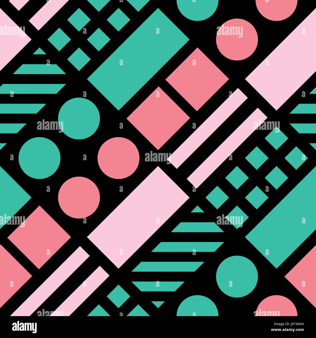 Colorful bold bright seamless pattern. Trendy design in 80-90s style ...