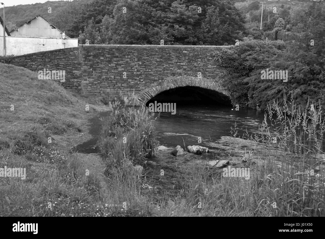 Black and white Spark Bridge Stock Photo - Alamy