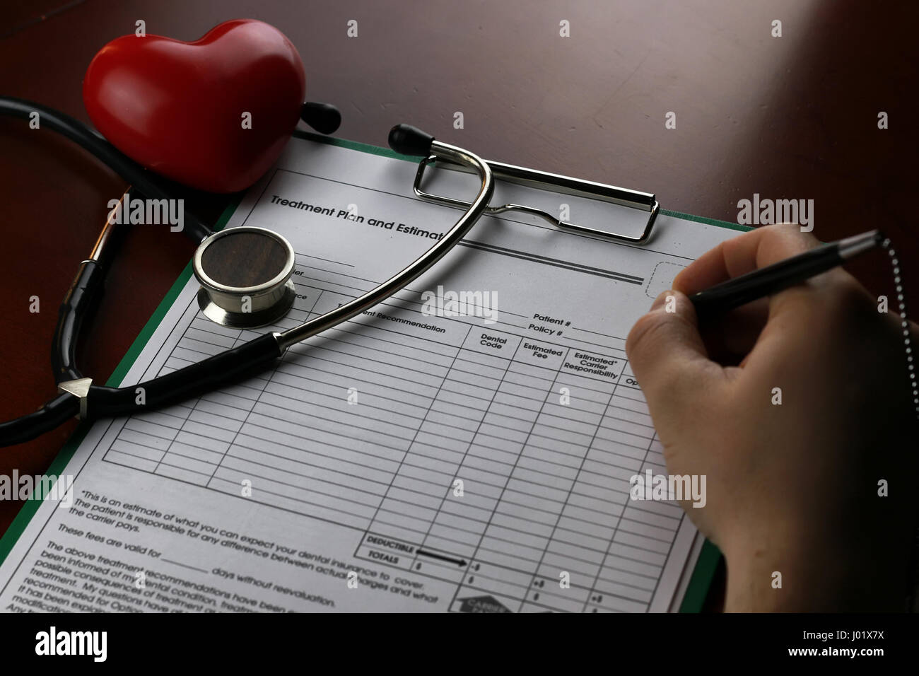 stethoscope medical documents pen Stock Photo - Alamy