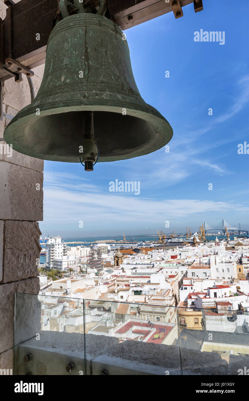 View of the historic center of Cadiz from the bell tower, take in Cadiz ...