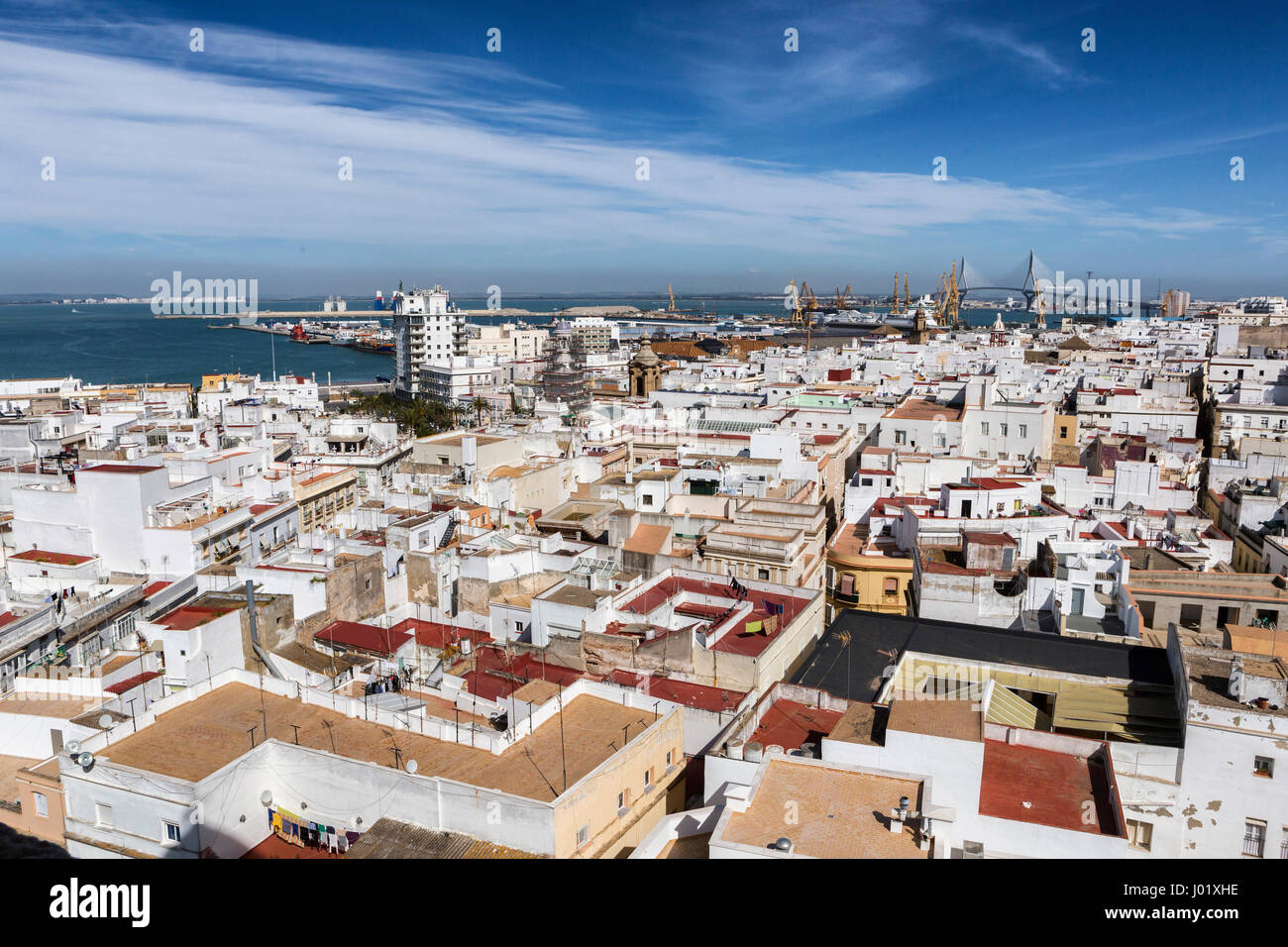 View of the historic center of Cadiz from the observation deck, take in ...