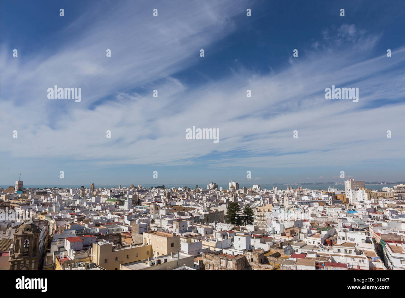 View of the historic center of Cadiz from the observation deck, take in ...