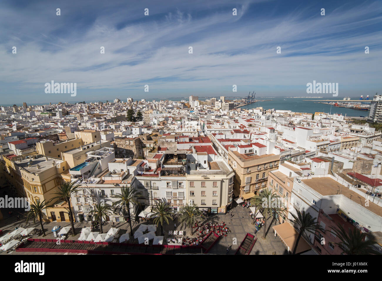 View of the historic center of Cadiz from the observation deck, take in ...
