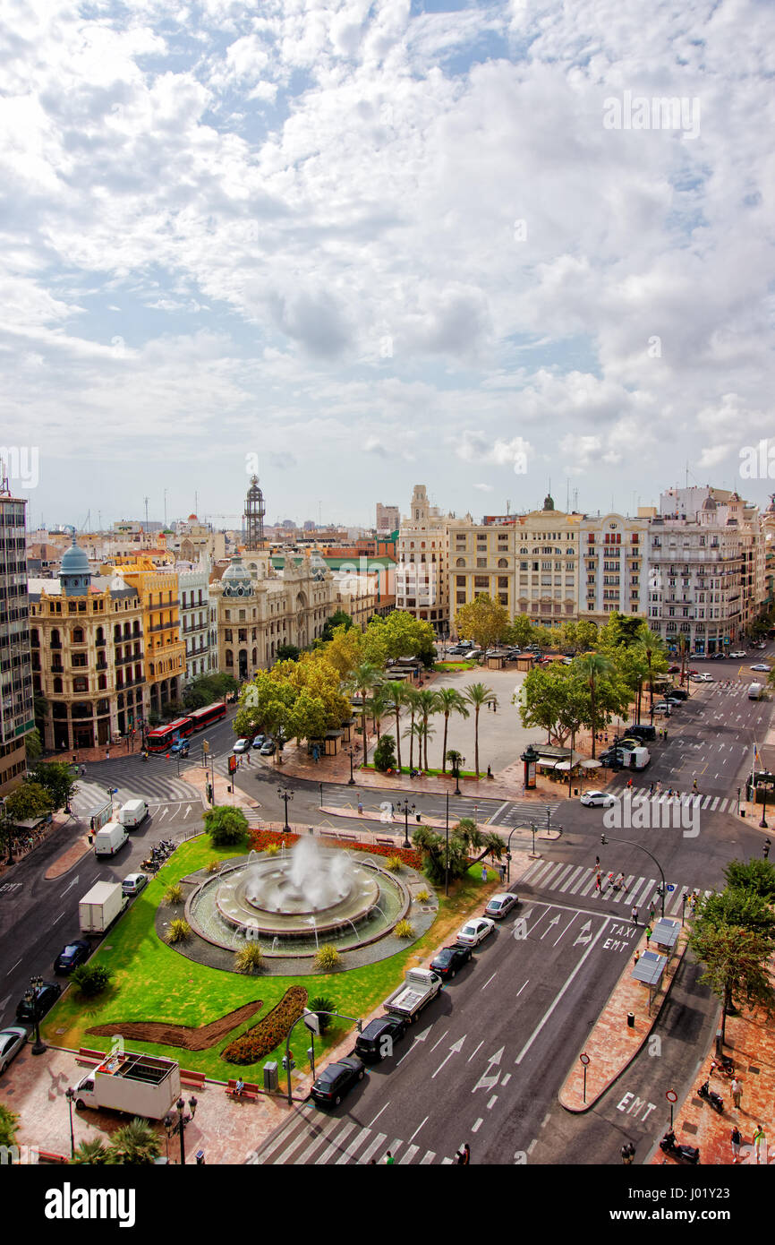 Aerial view of Town Hall Square in Valencia, Spain Stock Photo - Alamy