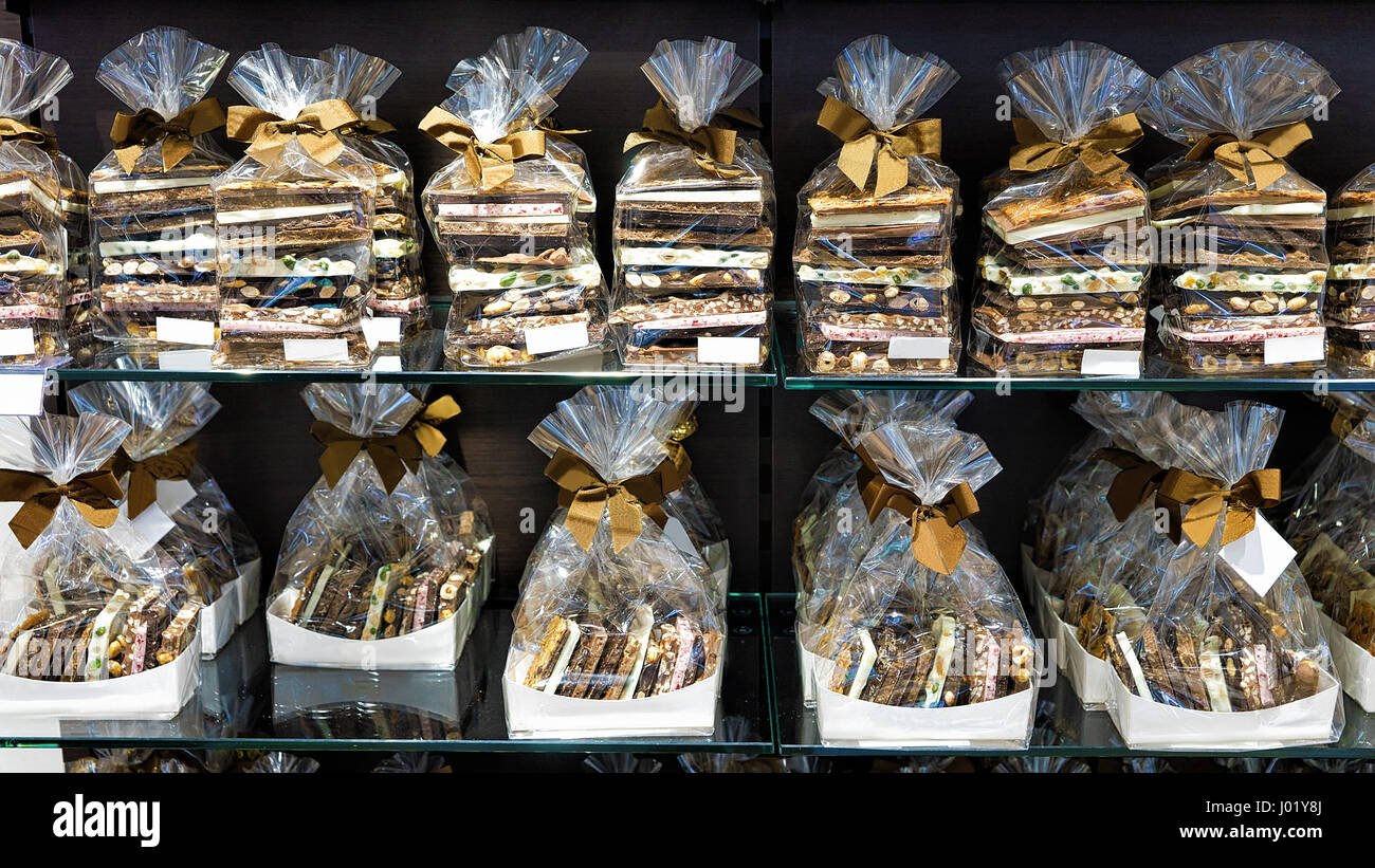 Collection of Swiss chocolate bars packed as a present Stock Photo - Alamy