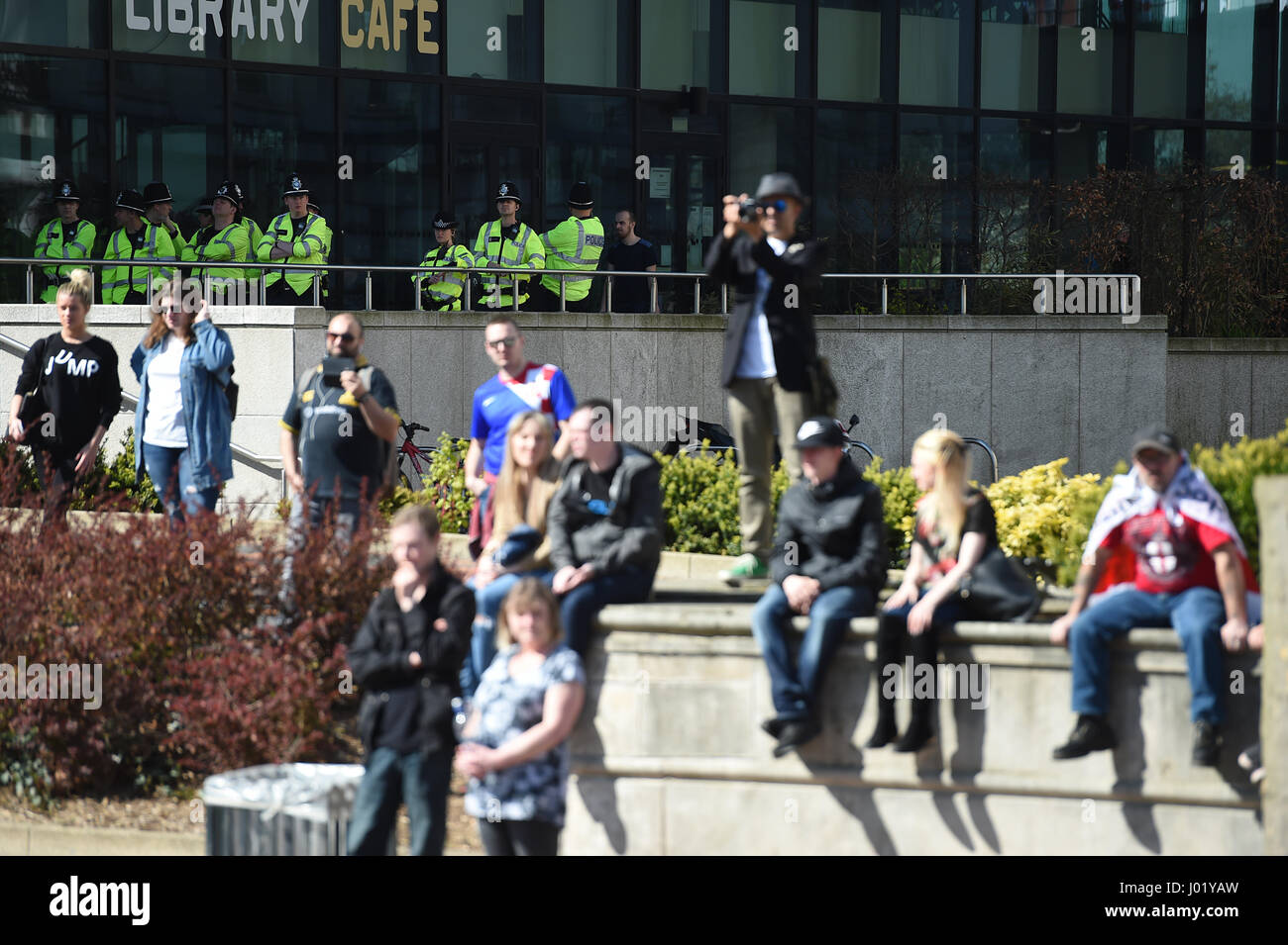 English Defence League (EDL) protestors demonstrate in the city of ...