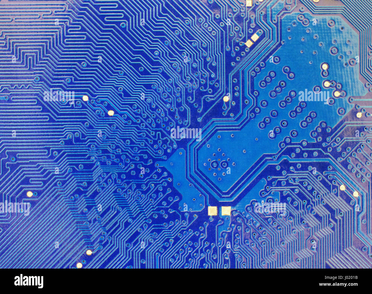 Technological background with blue computer motherboard closeup Stock ...