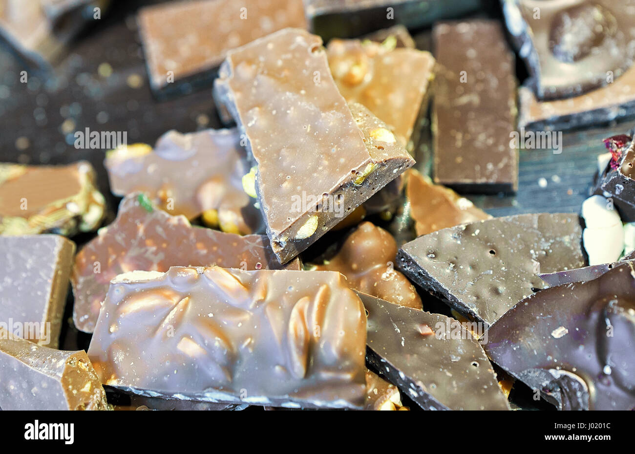 Selection of milk and dark Swiss chocolate bars with nuts Stock Photo ...