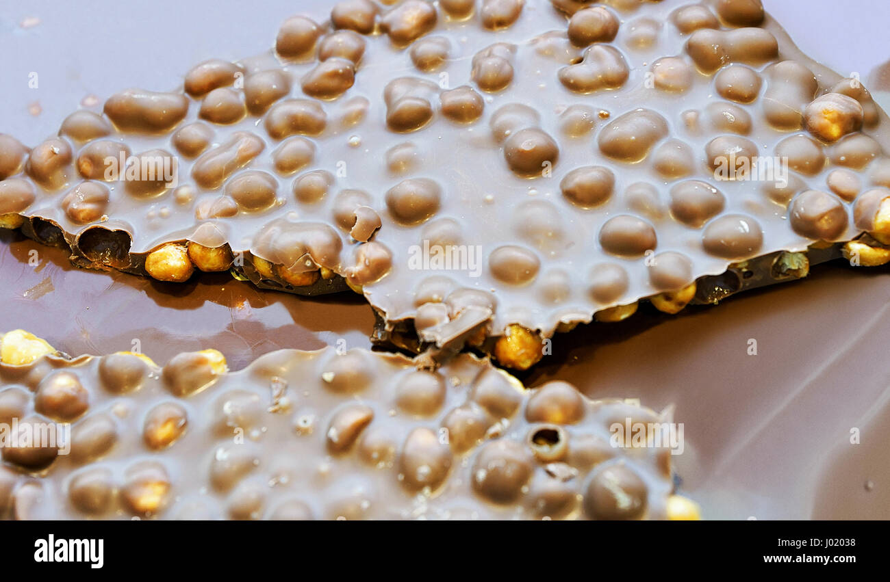 Selection of Swiss chocolate bar with hazelnuts Stock Photo - Alamy