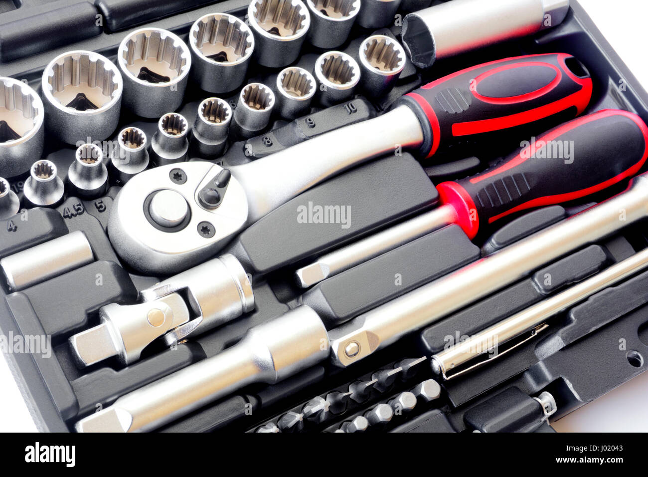 Mechanical bit tool set closeup Stock Photo - Alamy