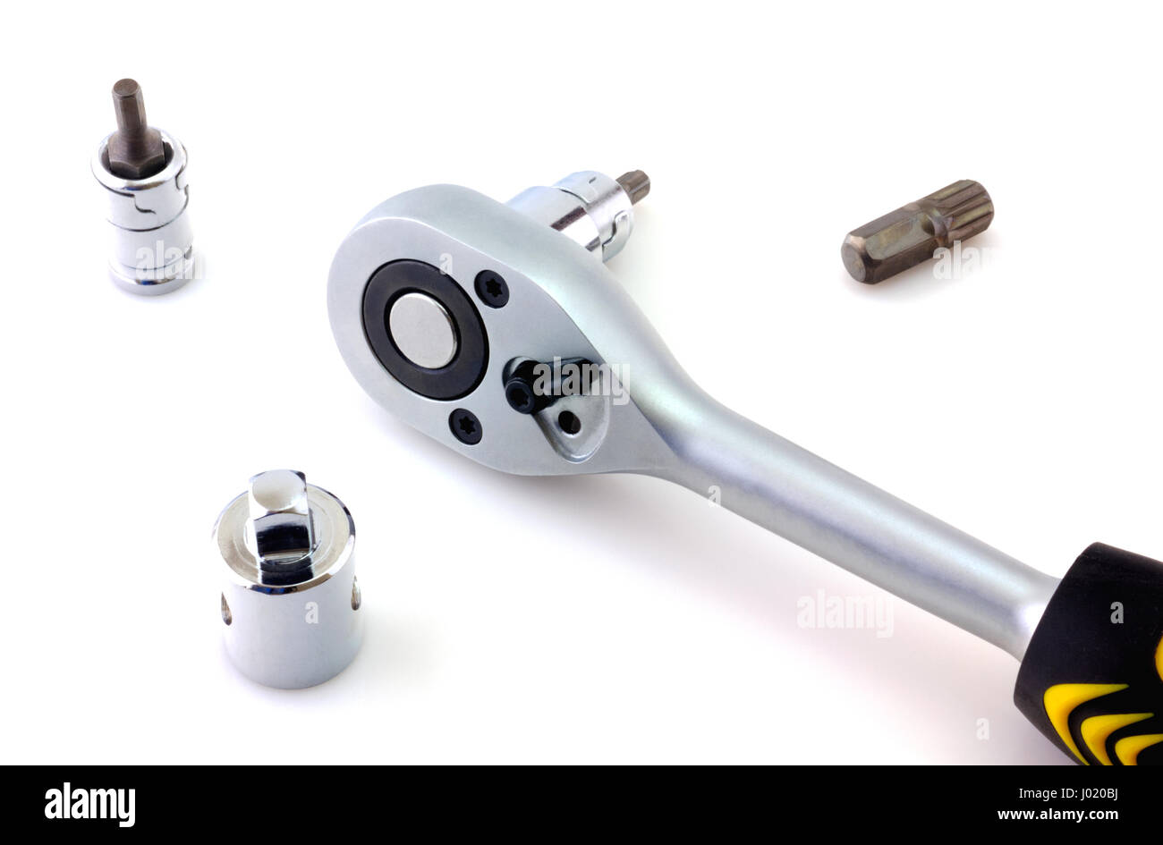 Mechanical bit tool set isolated on white background Stock Photo - Alamy