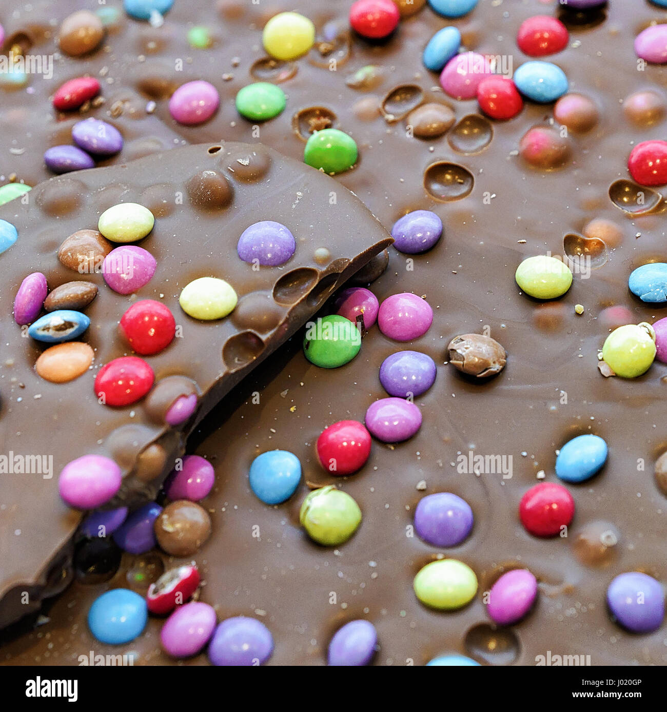 Swiss chocolate bars with candies Stock Photo - Alamy