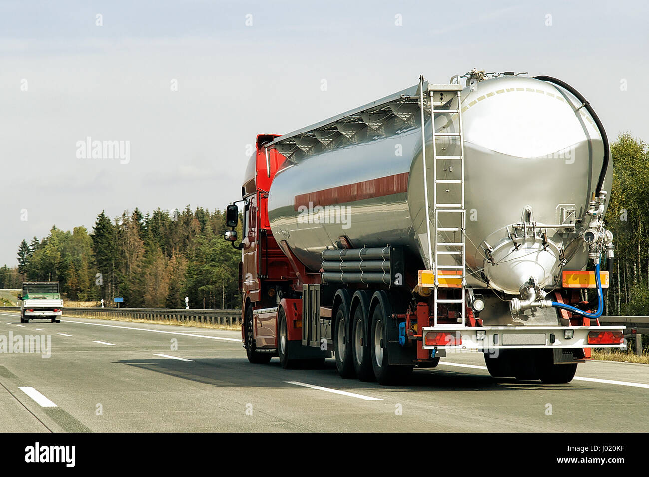Tanker storage truck on the road, Germany Stock Photo - Alamy
