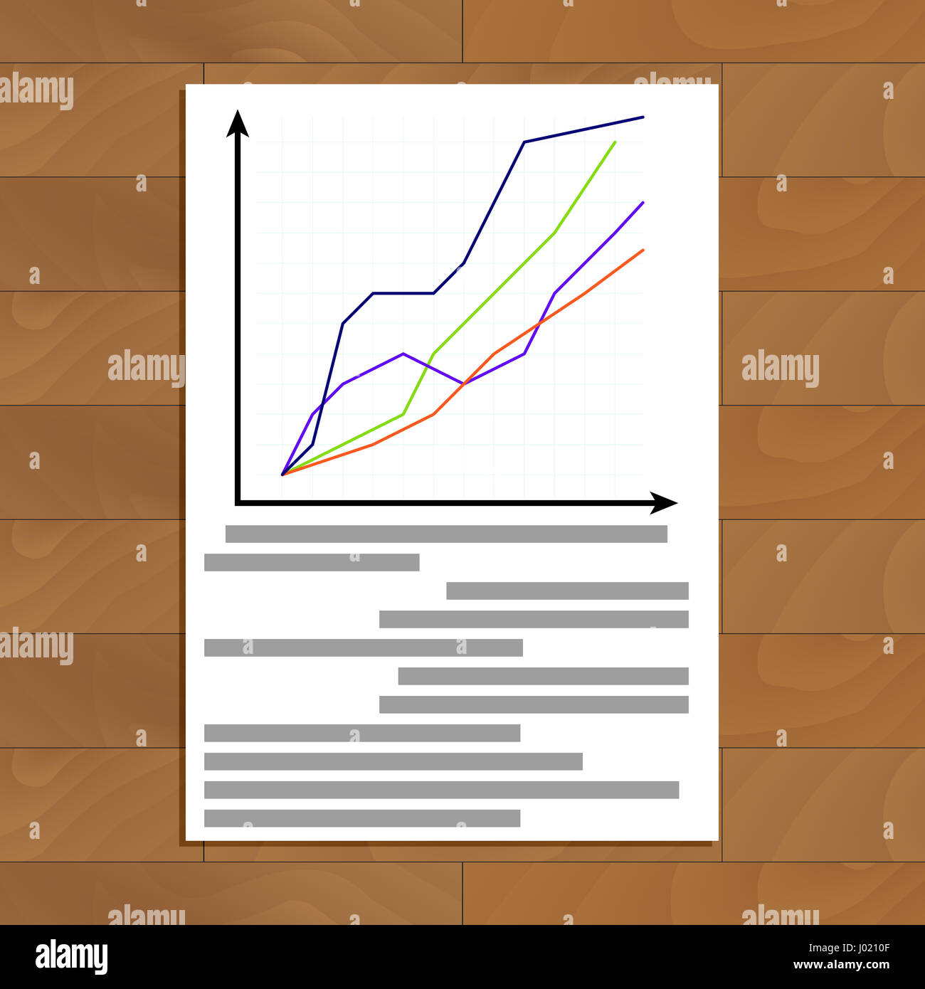 Document with statistics. Report economic with chart data, vector ...